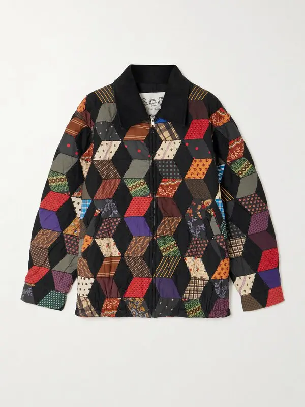 Sea Cressida Quilted Patchwork Cotton Jacket With Corduroy Trim