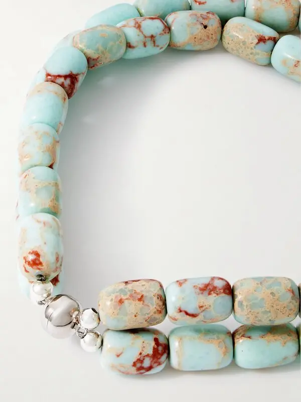 JULIETTA Nautilus Rhodium-plated, Resin, Agate And Shell Necklace - Blue
