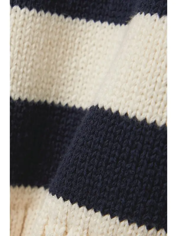 Lafayette 148 New York Striped Wool And Cotton-blend Sweater