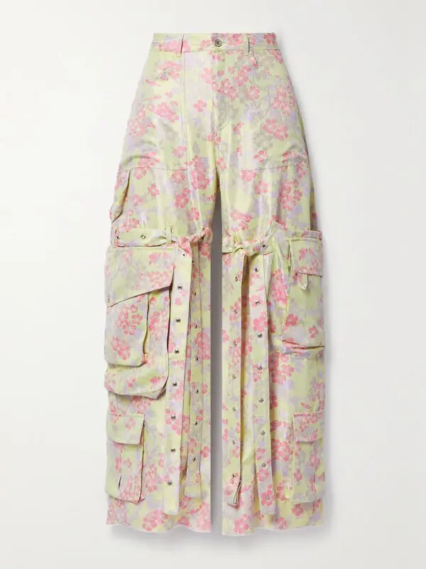 MARQUES' ALMEIDA Brocade Floral Wide-leg Cargo Pants - Multi