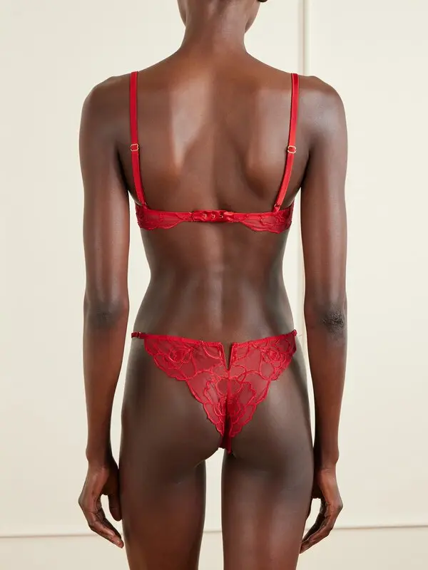 Kiki De Montparnasse Petite Chou Embroidered Lace Briefs