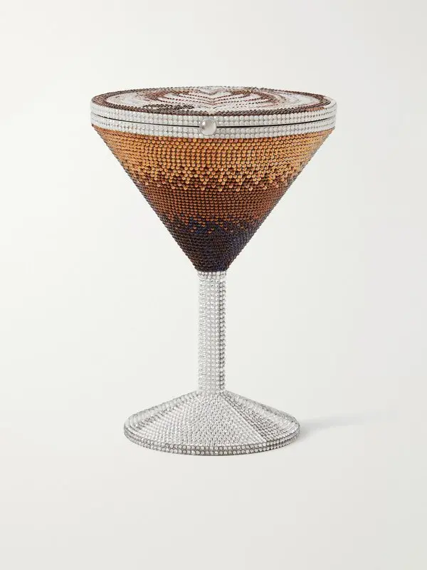 Judith Leiber Martini Espresso Crystal Clutch - Multi