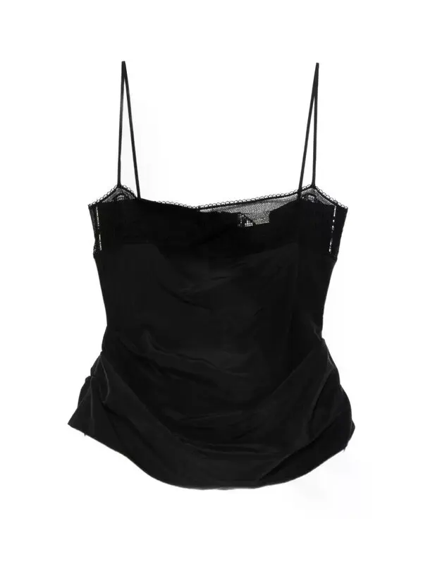 Magda Butrym Lace-trimmed Draped Camisole - Black