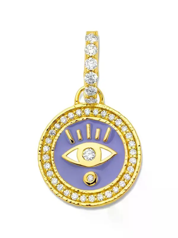 BUDDHA MAMA Yellow Diamond Evil Eye Pendant - Gold