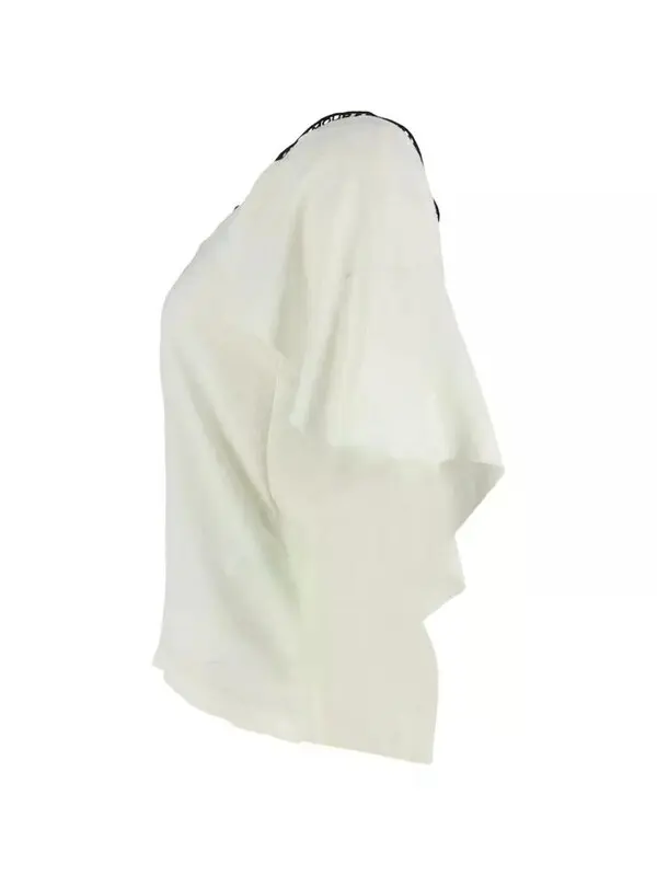 Maje V-neck Blouse With Text Trim