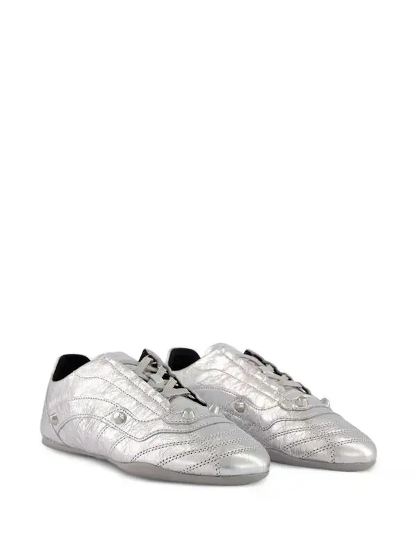 Balenciaga Metallic Studded Sneakers - Silver