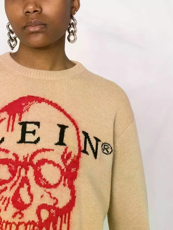 Philipp Plein Intarsia-knit Skull Jumper