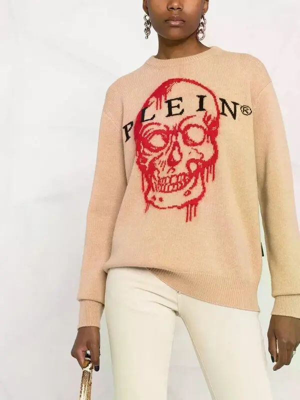 Philipp Plein Intarsia-knit Skull Jumper