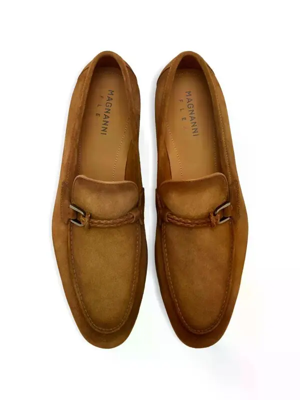 Magnanni Braided-strap Suede Loafers