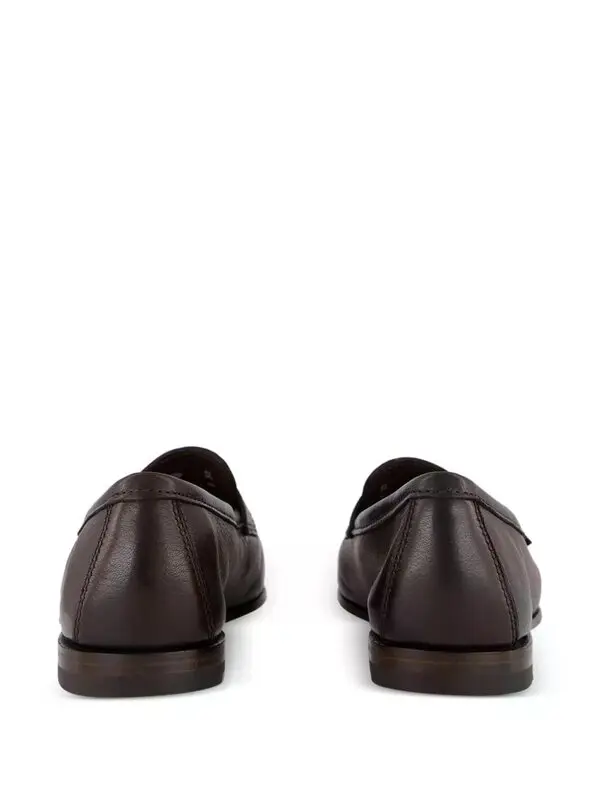 Santoni Penny Strap Loafers - Brown