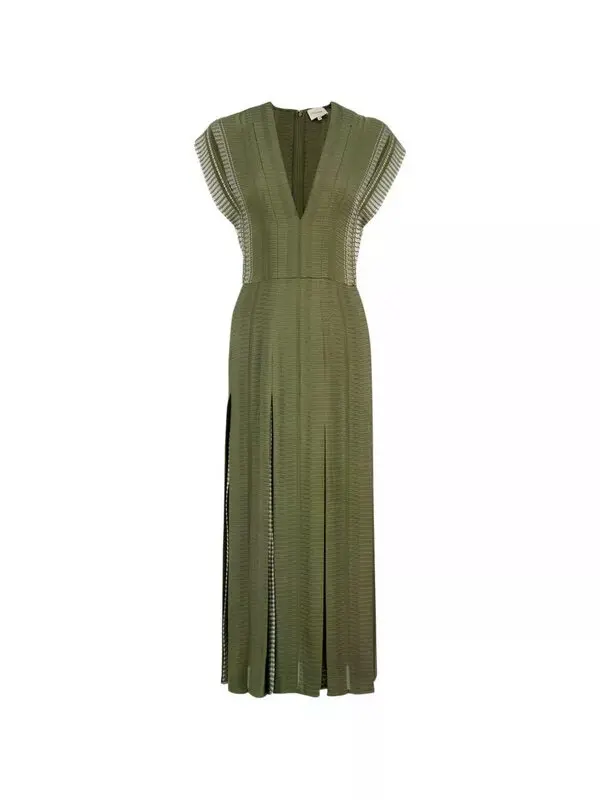 Zeus+dione Selene V-neck Midi Dress - Green