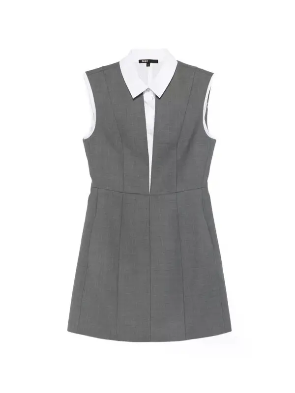 Maje Layered-effect Tailored Wool Dress