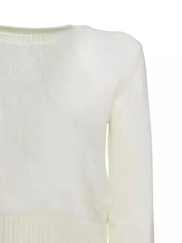 JIL SANDER Crew Neck Long Sleeved Sweater - White