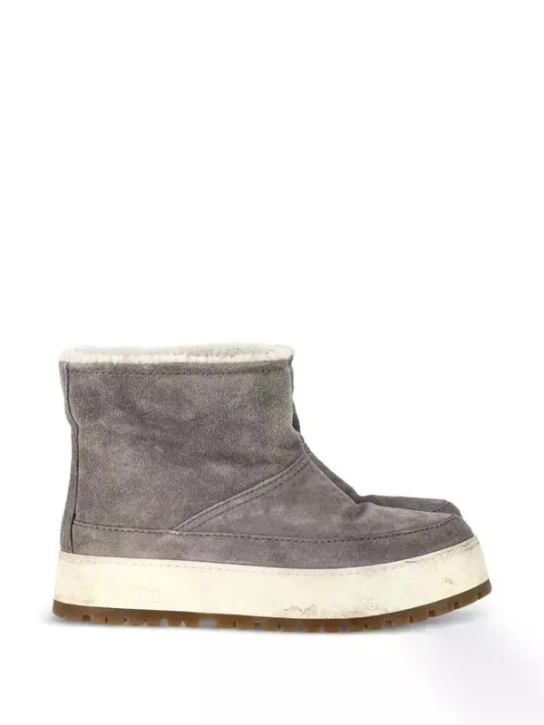 Prada Suede Platform Sole Ankle Boots - Grey