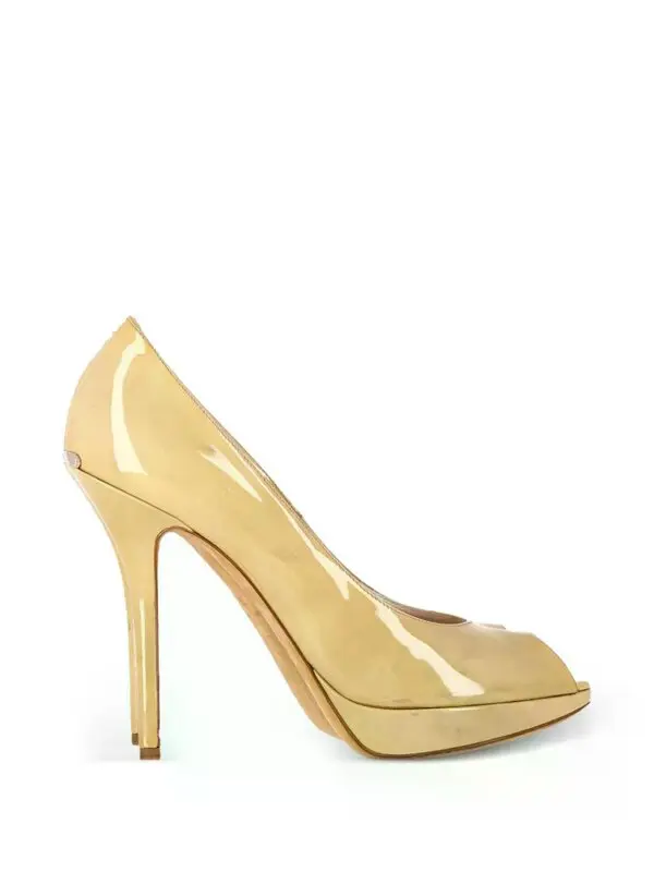 Dior Peep-toe Patent Leather Platform Pumps