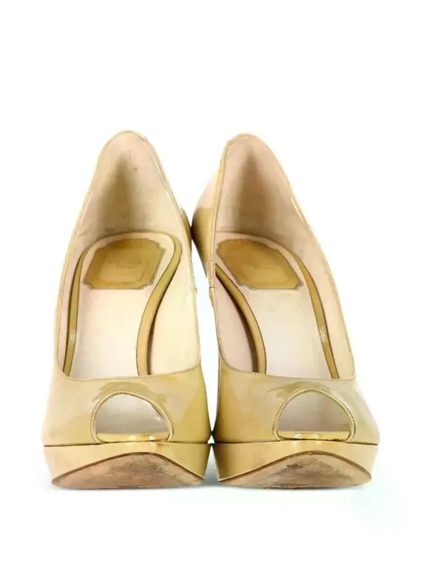Dior Peep-toe Patent Leather Platform Pumps