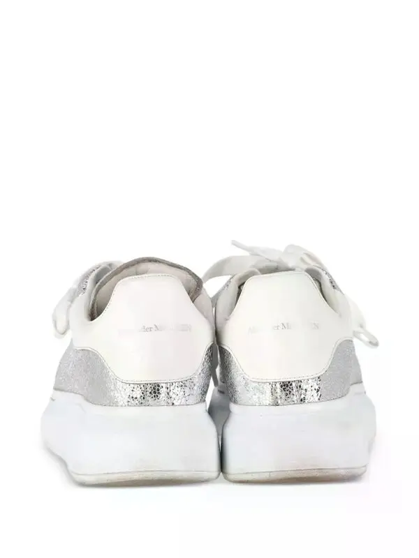 Alexander McQueen Tone Leather Lace-up Sneakers - Silver