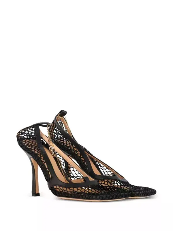 Bottega Veneta Mesh Chain Stiletto Pumps - Black