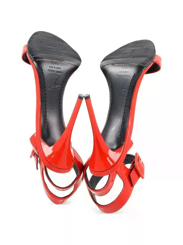 GIUSEPPE ZANOTTI Patent Leather Ankle Strap Sandals