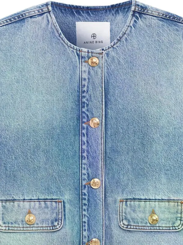 ANINE BING Blanche Button-up Denim Jacket - Blue