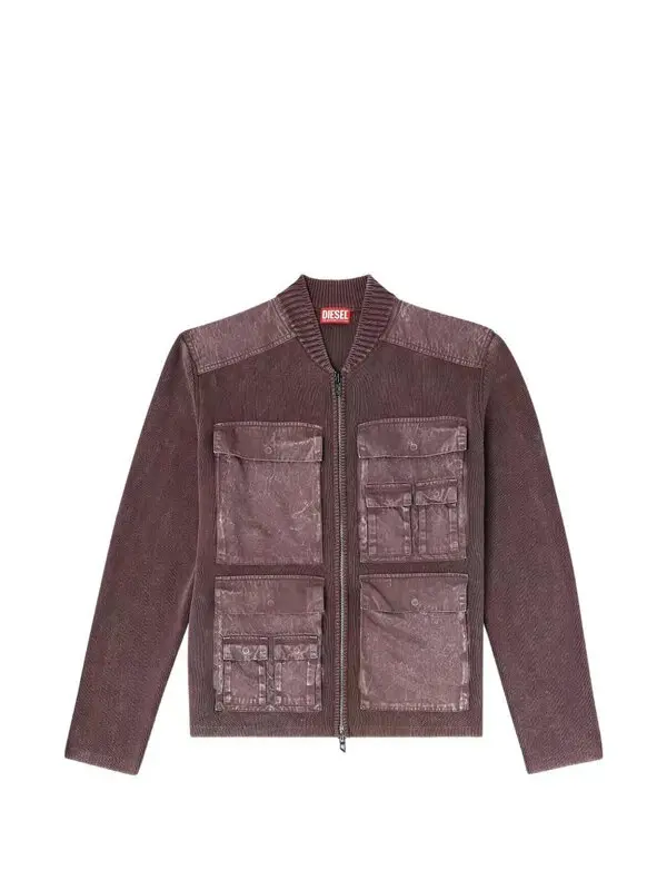 DIESEL® K-gerome Zip-up Cardigan With Cargo Pockets