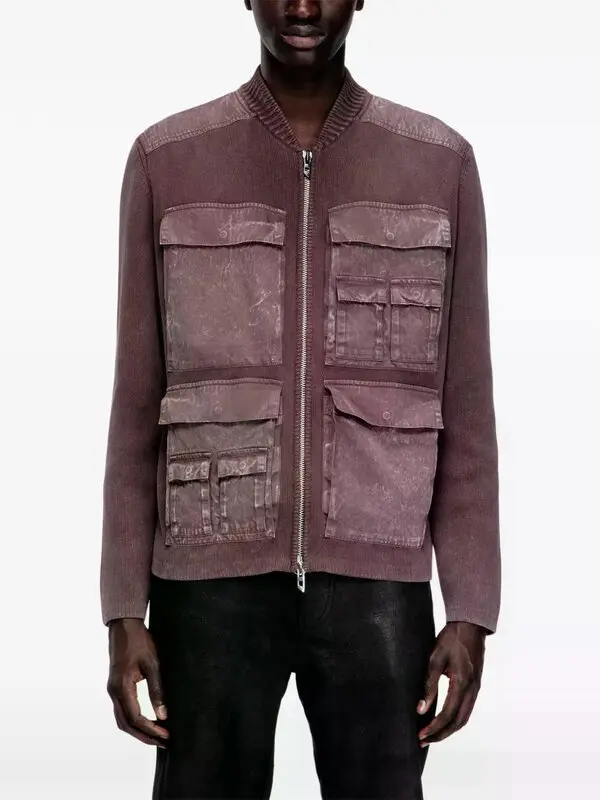 DIESEL® K-gerome Zip-up Cardigan With Cargo Pockets