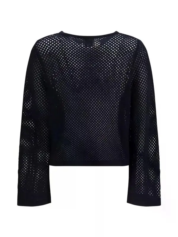 ALLUDE Boatneck Knit Sweater - Black