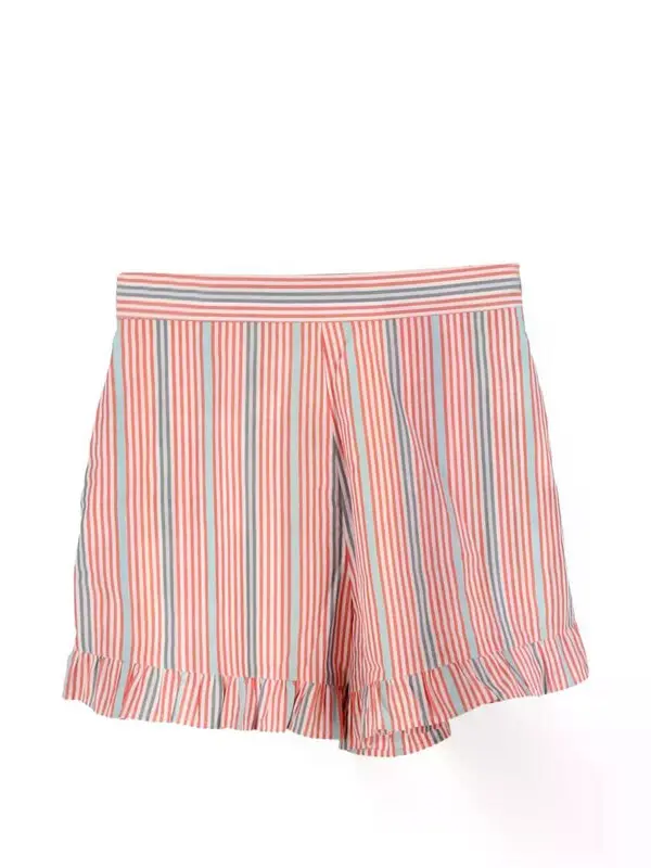 Chloé Striped Ruffle-trim Shorts