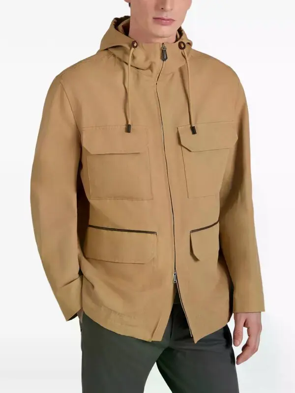 Montedoro Hooded Jacket With Contrast Piping