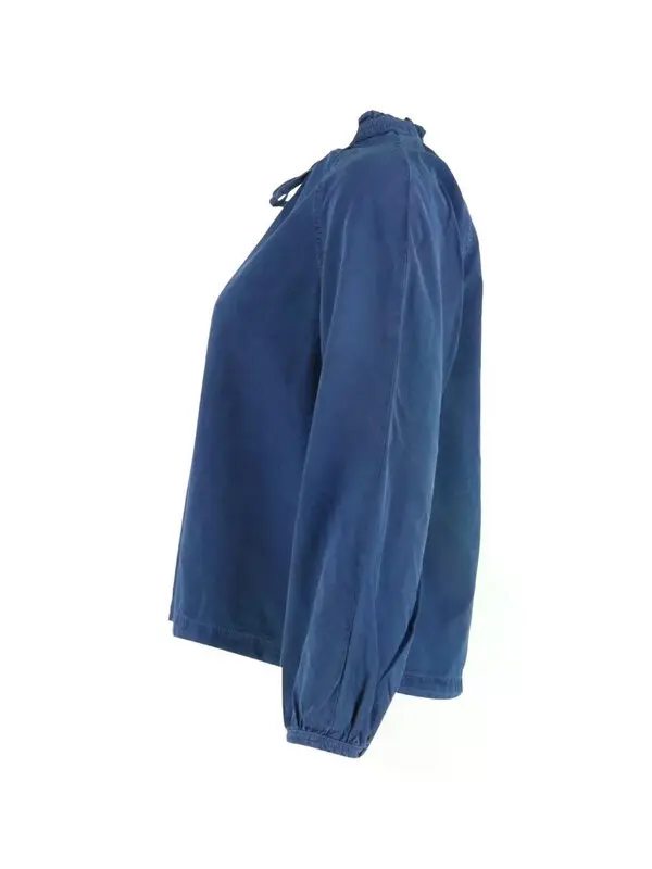 A.p.c. Chambray Long-sleeve Blouse With Drawstring