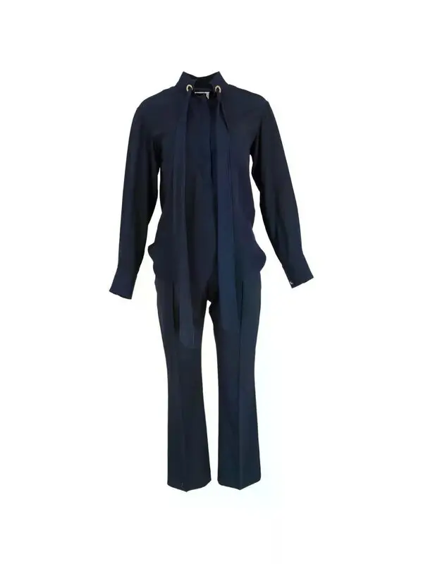 Chloé Tie-neck Trousers And Blouse Set - Blue