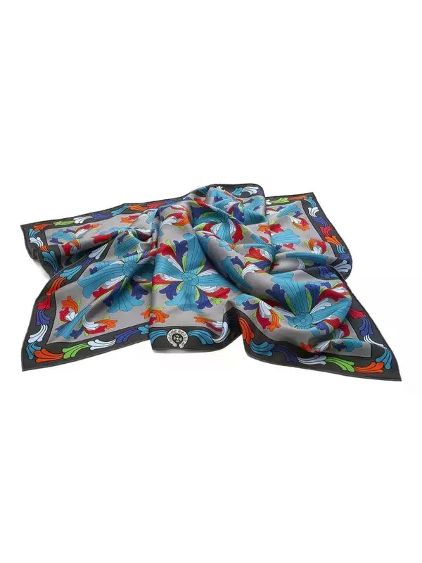 Chrome Hearts Ceiling Floral-print Scarf - Grey