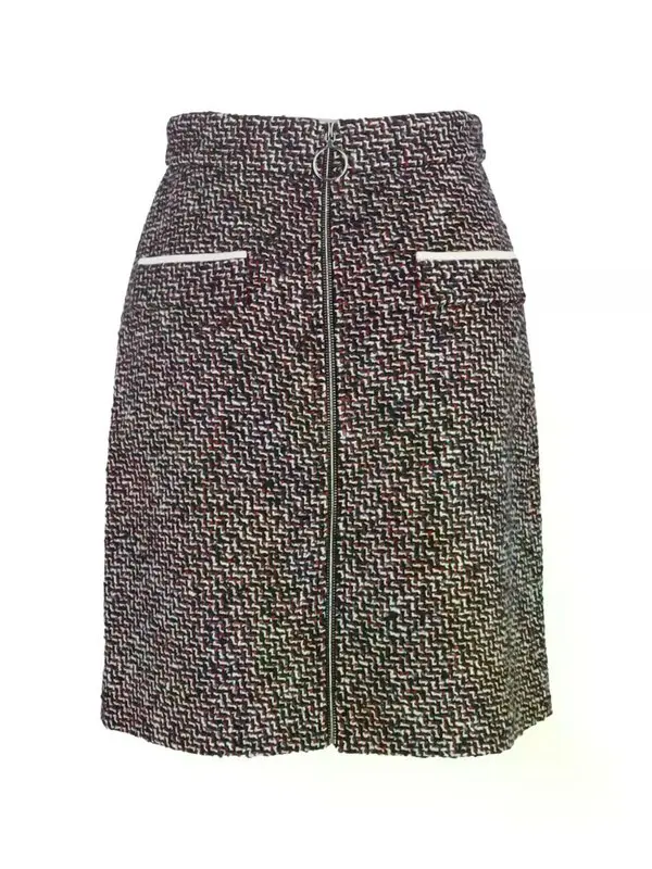 Maje Tweed Mini Skirt With Zip Detail