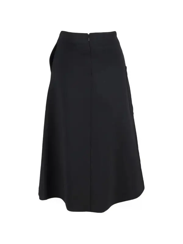 Mulberry Buttoned Patch-pocket Midi Skirt