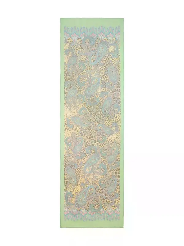 Etro Paisley Animal-motif Silk Scarf - Neutrals