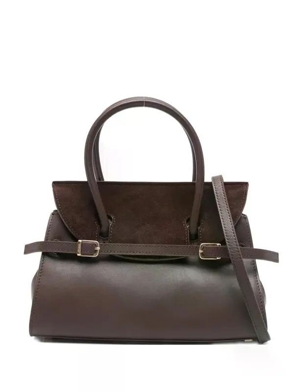 Simkhai Small River Suede-panel Buckled Tote Bag - Brown
