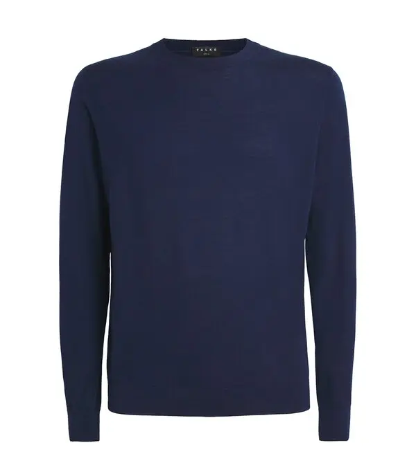 Falke Merino Wool-blend Crew Neck Sweater - Blue