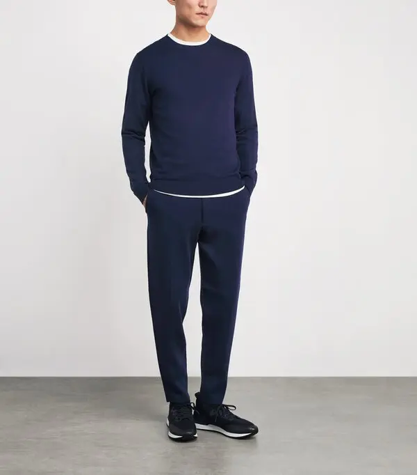 Falke Merino Wool-blend Crew Neck Sweater - Blue