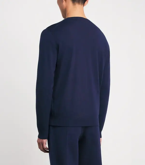 Falke Merino Wool-blend Crew Neck Sweater - Blue