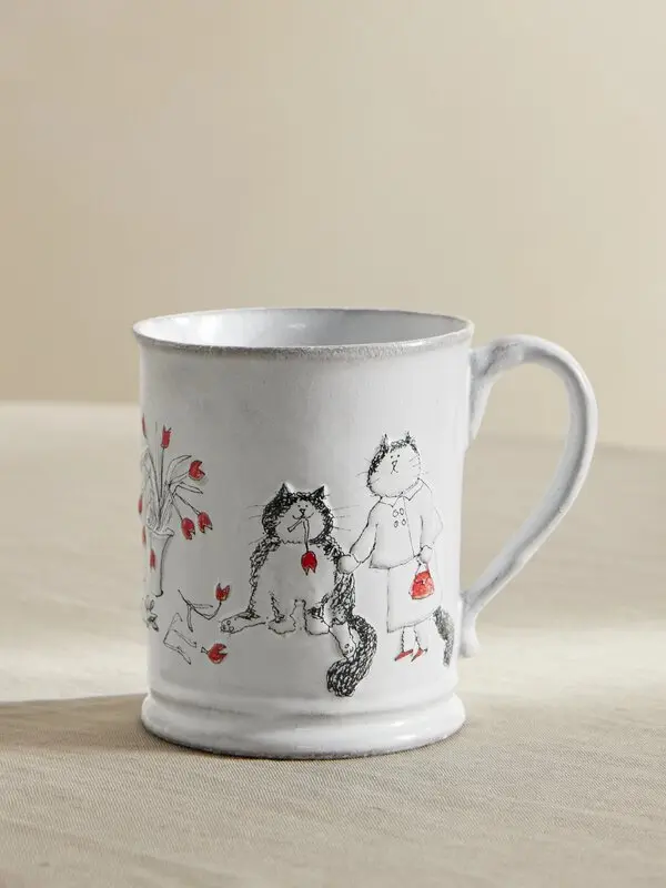 ASTIER DE VILLATTE Grace Coddington Naughty Jimi Printed Ceramic Mug - White