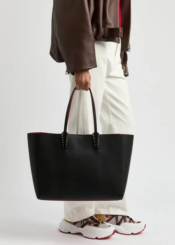 CHRISTIAN LOUBOUTIN Cabata Large Leather Tote With Stud Embellishments - Black