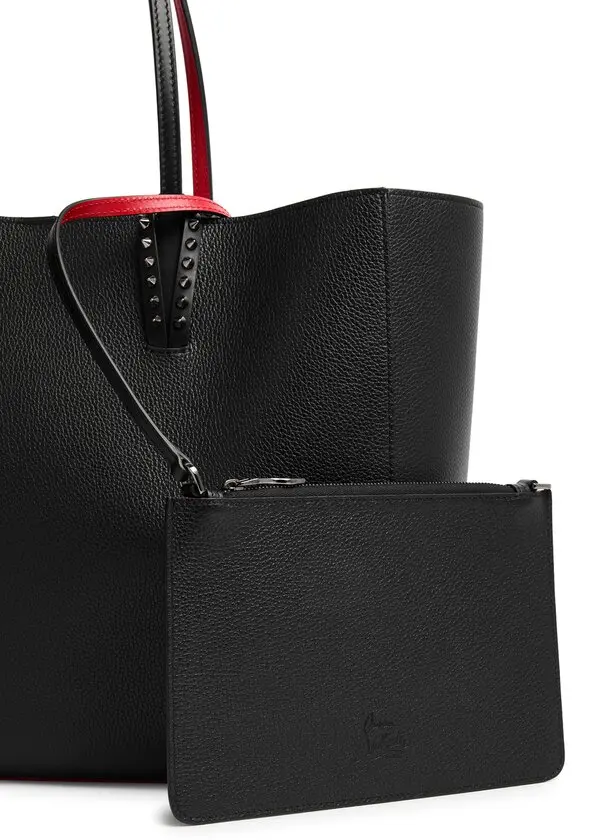 CHRISTIAN LOUBOUTIN Cabata Large Leather Tote With Stud Embellishments - Black