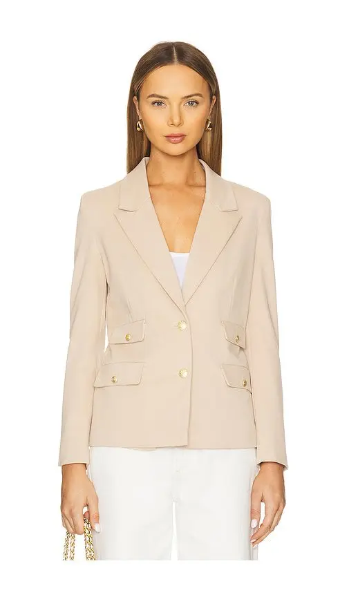 Central Park West Nautical Dickey Blazer With Attached Hoodie