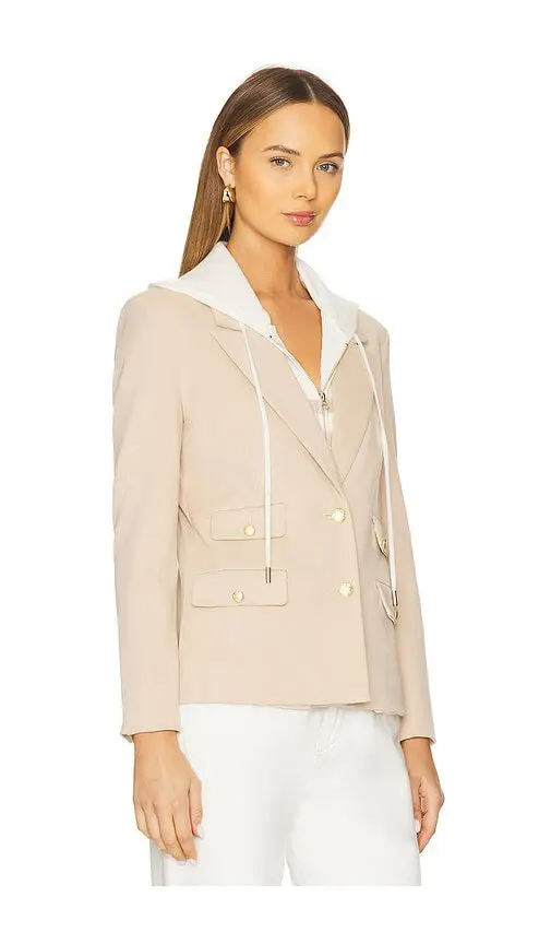 Central Park West Nautical Dickey Blazer With Attached Hoodie