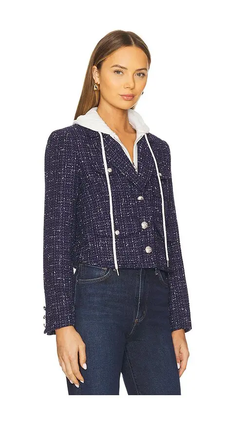 Central Park West Crop Tweed Dickie Blazer In . Also
