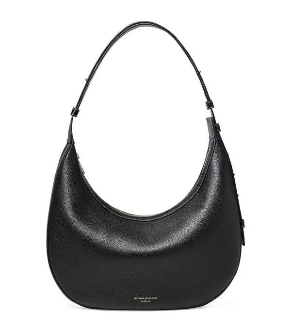 ASPINAL OF LONDON Large Soho Crescent Cross-body Bag - Black