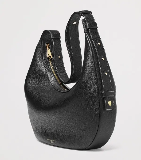 ASPINAL OF LONDON Large Soho Crescent Cross-body Bag - Black