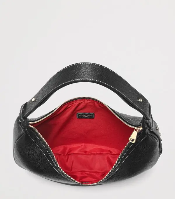 ASPINAL OF LONDON Large Soho Crescent Cross-body Bag - Black