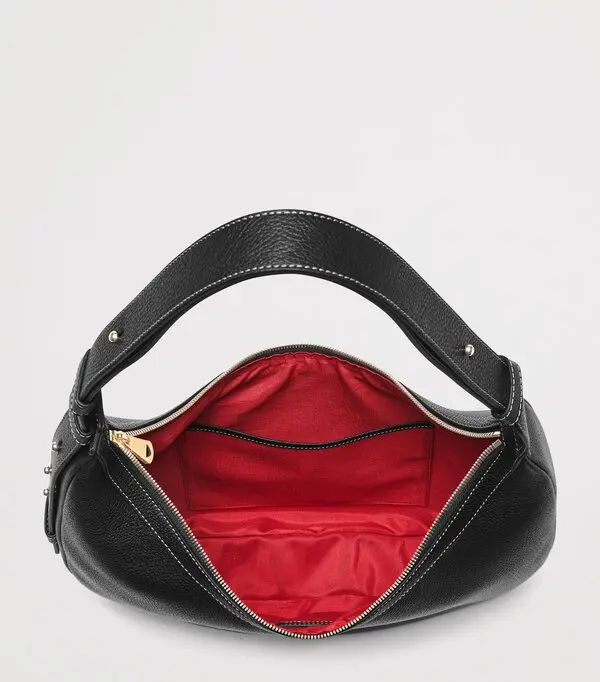 ASPINAL OF LONDON Large Soho Crescent Cross-body Bag - Black