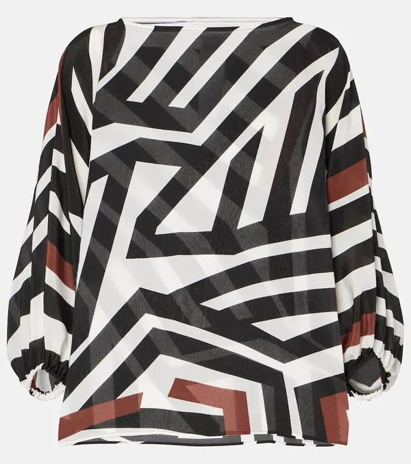 Max Mara Camino Striped Silk Top - Multicoloured